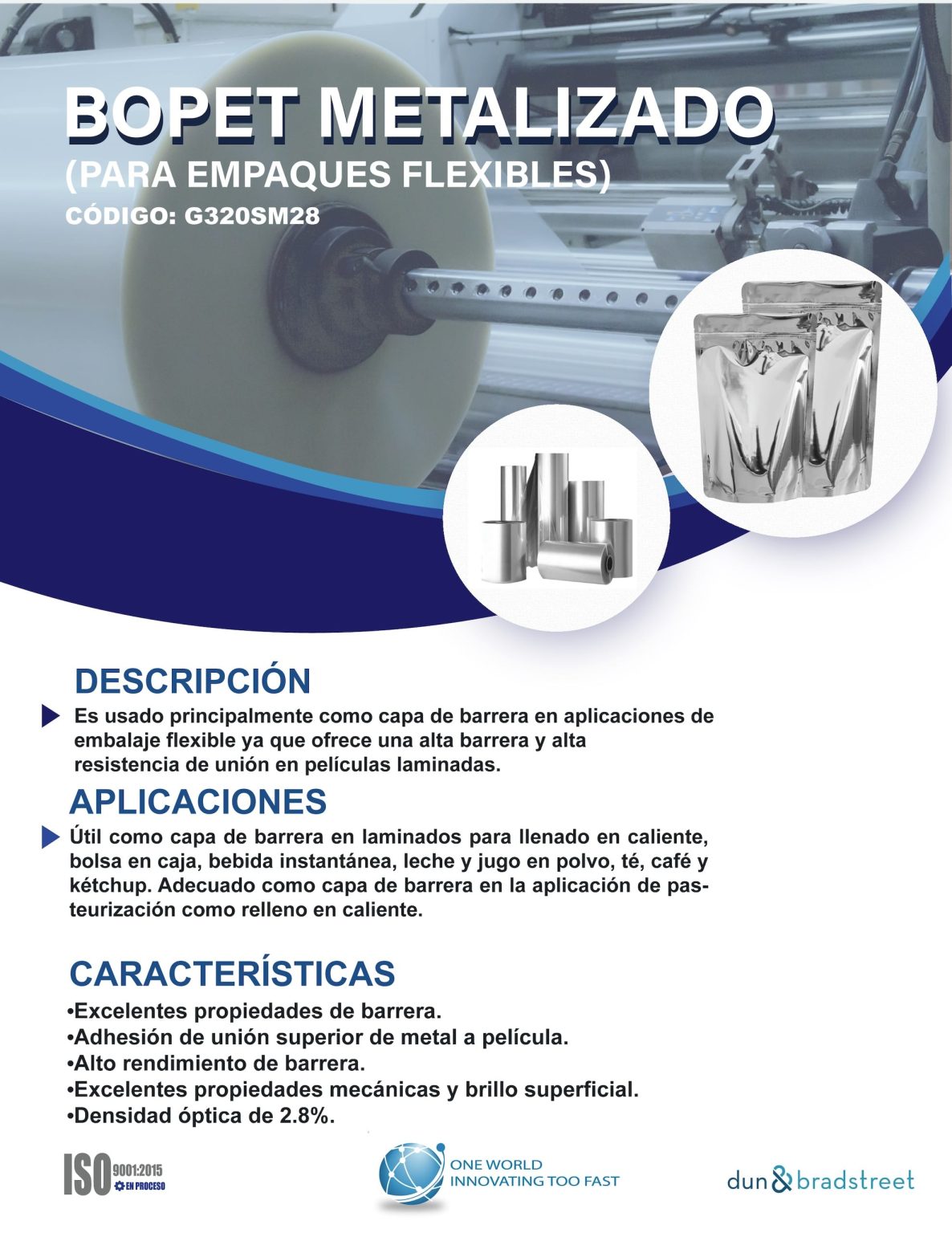BOPET METALIZADO G320SM28 – Alexar